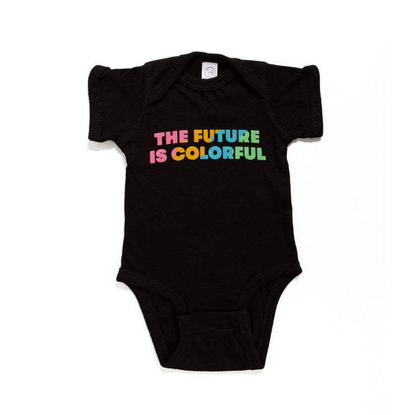Future is Colorful Screen Printed Black Onesie – Color Factory