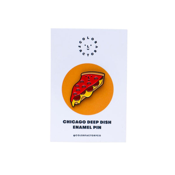 Chicago Deep Dish Pizza Enamel Pin – Color Factory